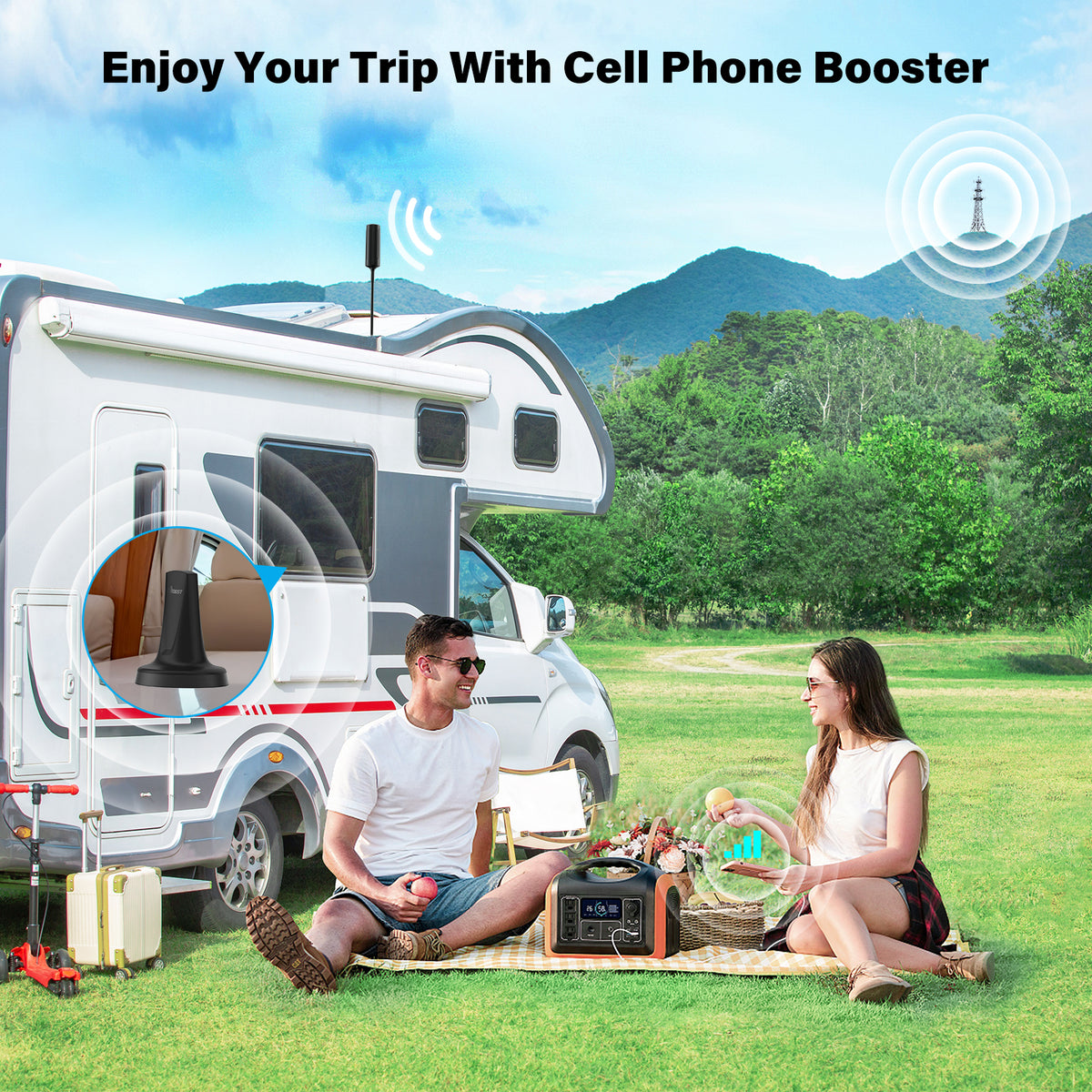 HiBoost Travel 2.0 RV Cell Phone Booster | Booster 4G & 5G LTE for ...
